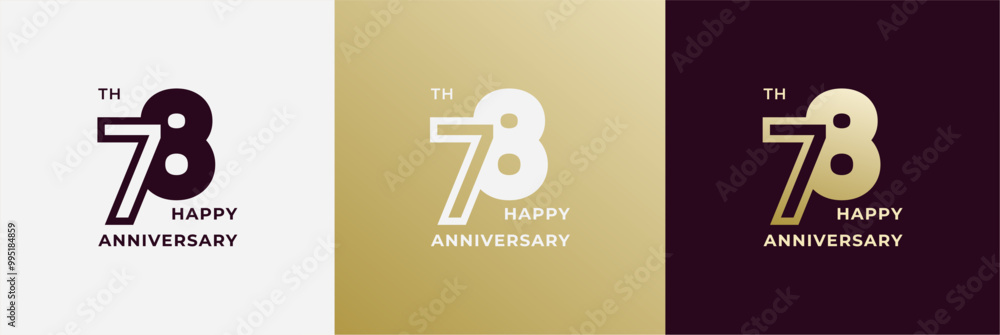 Logo 78th, 78 years anniversary, design template for celebration ...