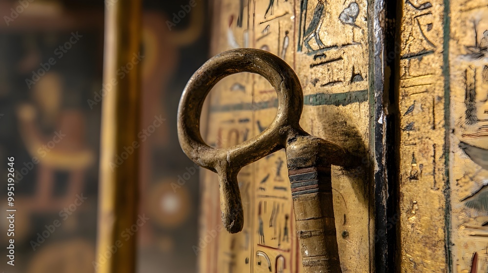 Detailed view of the iconic crook and flail scepters which were symbols ...