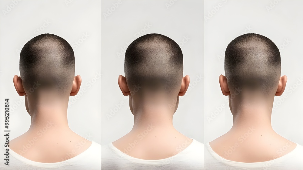 Classic Buzz Cut Hairstyle Front Side and Back Views Showcasing the ...