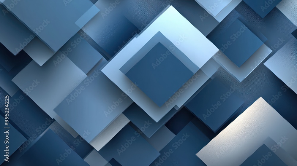 Blue and grey glossy squares abstract tech banner design. Modern ...