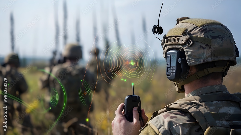 Soldiers Coordinating Military Mission with Walkie Talkies and Radio ...