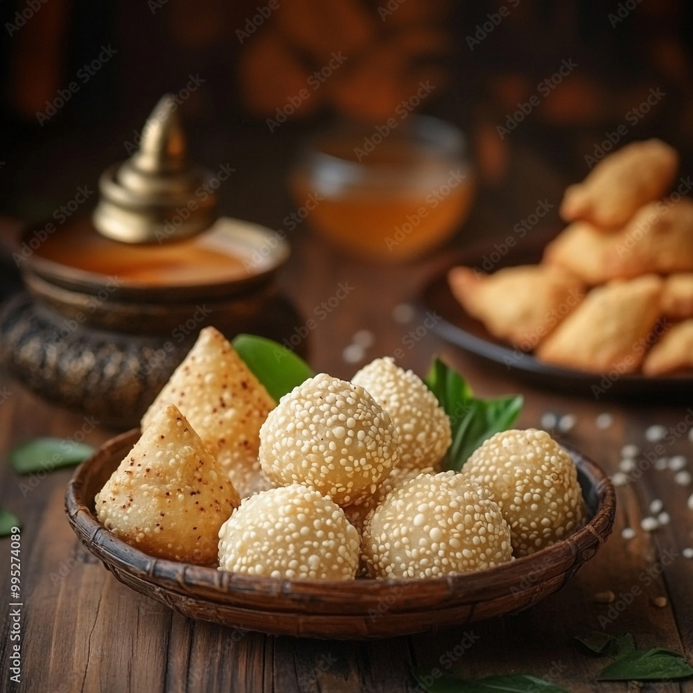 Assamese traditional food items like pitha laddu doi sira with assamese ...