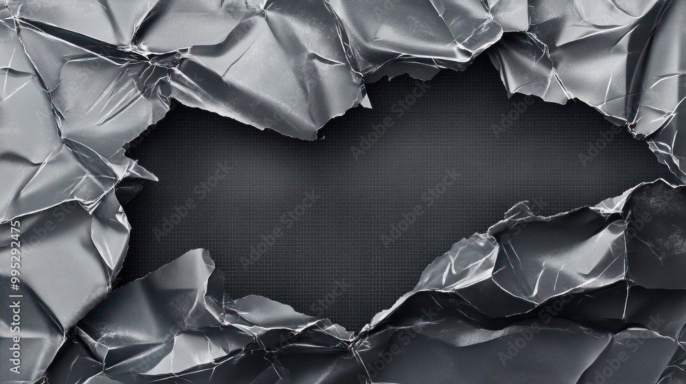 Ripped plastic wrap on transparent background. Modern illustration of ...