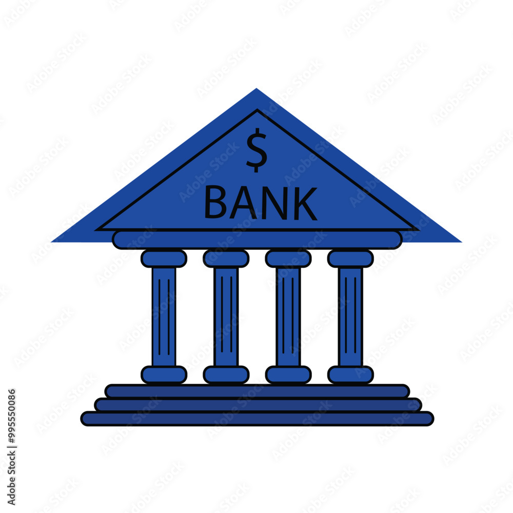 Bank icon vector isolated on white background, Bank transparent sign ...