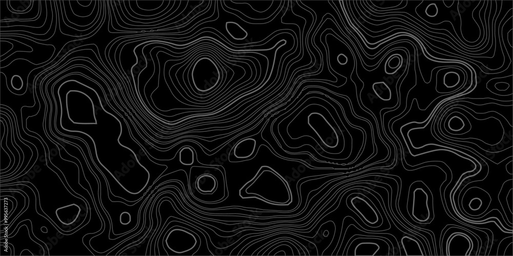 Abstract topography circle with contour map waves paper topo relief ...