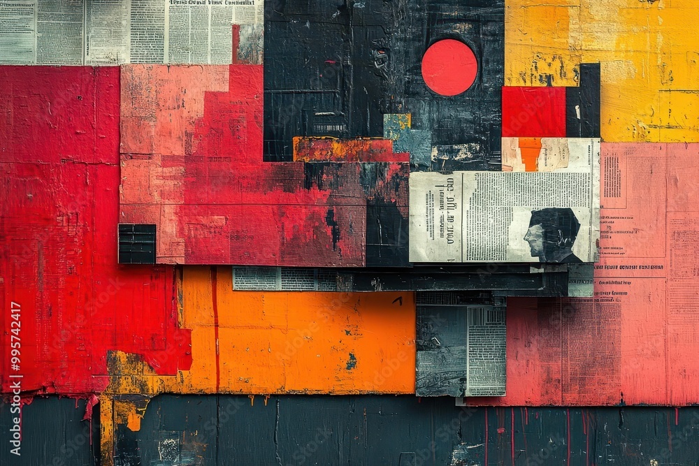 abstract wallpaper background featuring newspaper clippings and ...