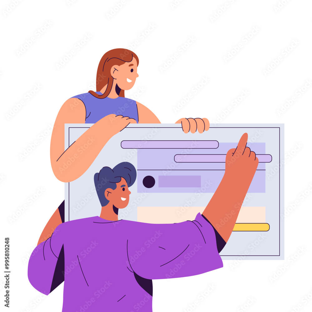 Web search system vector banner. Sign for interactive online platform ...