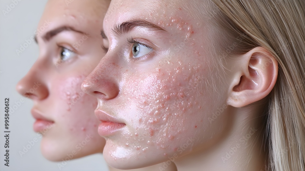 Documenting a patient's acne treatment dramatic improvement in skin ...