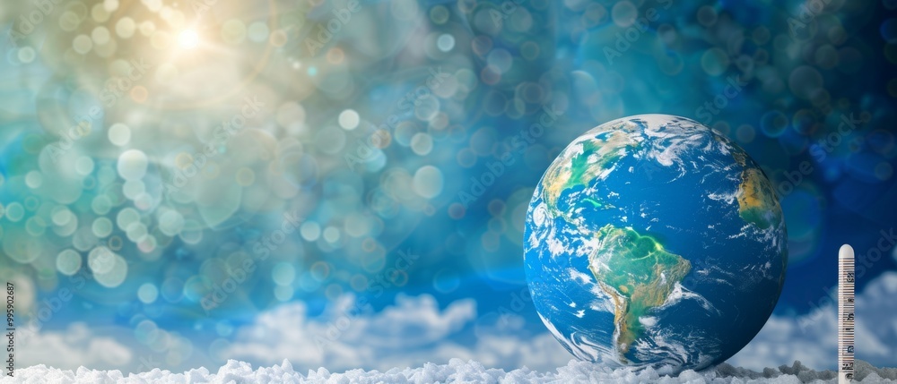 Global warming illustrated through a divided Earth model, snow, and a ...