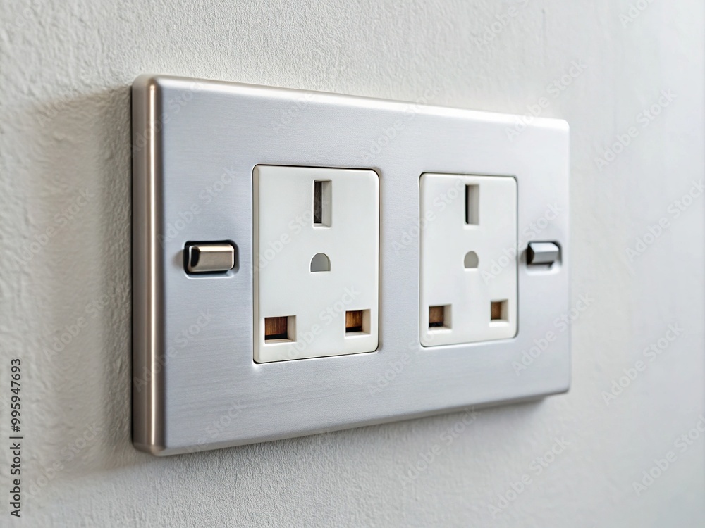 A modern British Standard BS 1363 Type G three-pin electrical power ...