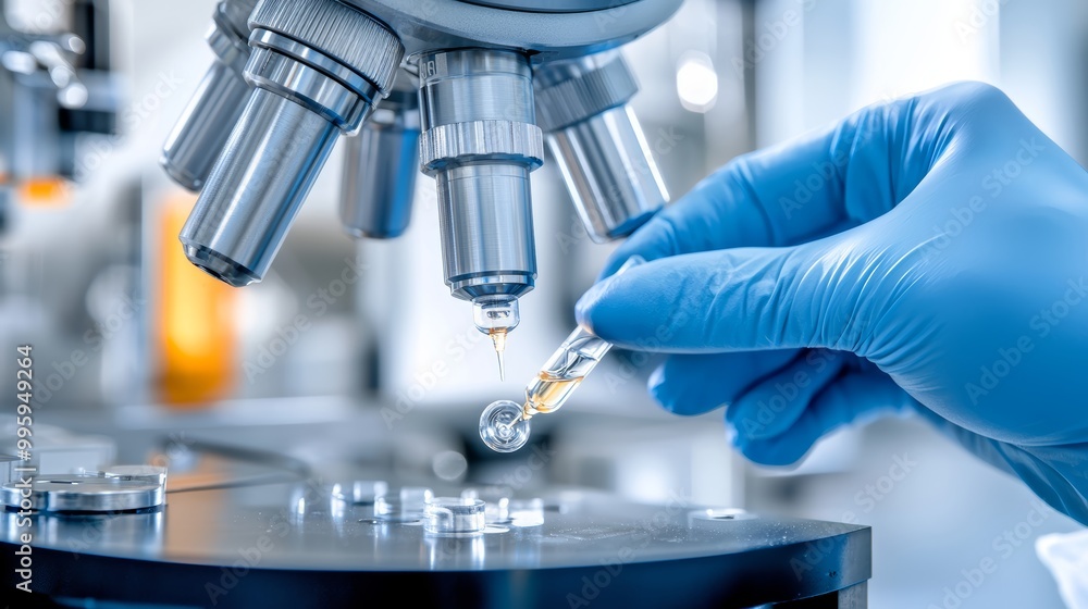 Researchers injecting samples into a mass spectrometer for molecular ...