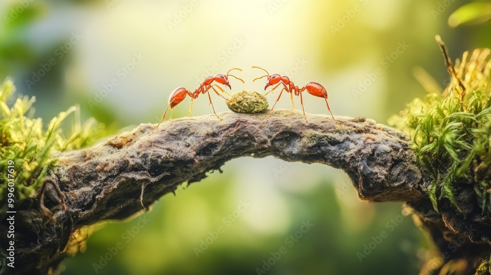 Stock-Illustration „Ant action standing.Ant bridge unity team,Concept ...