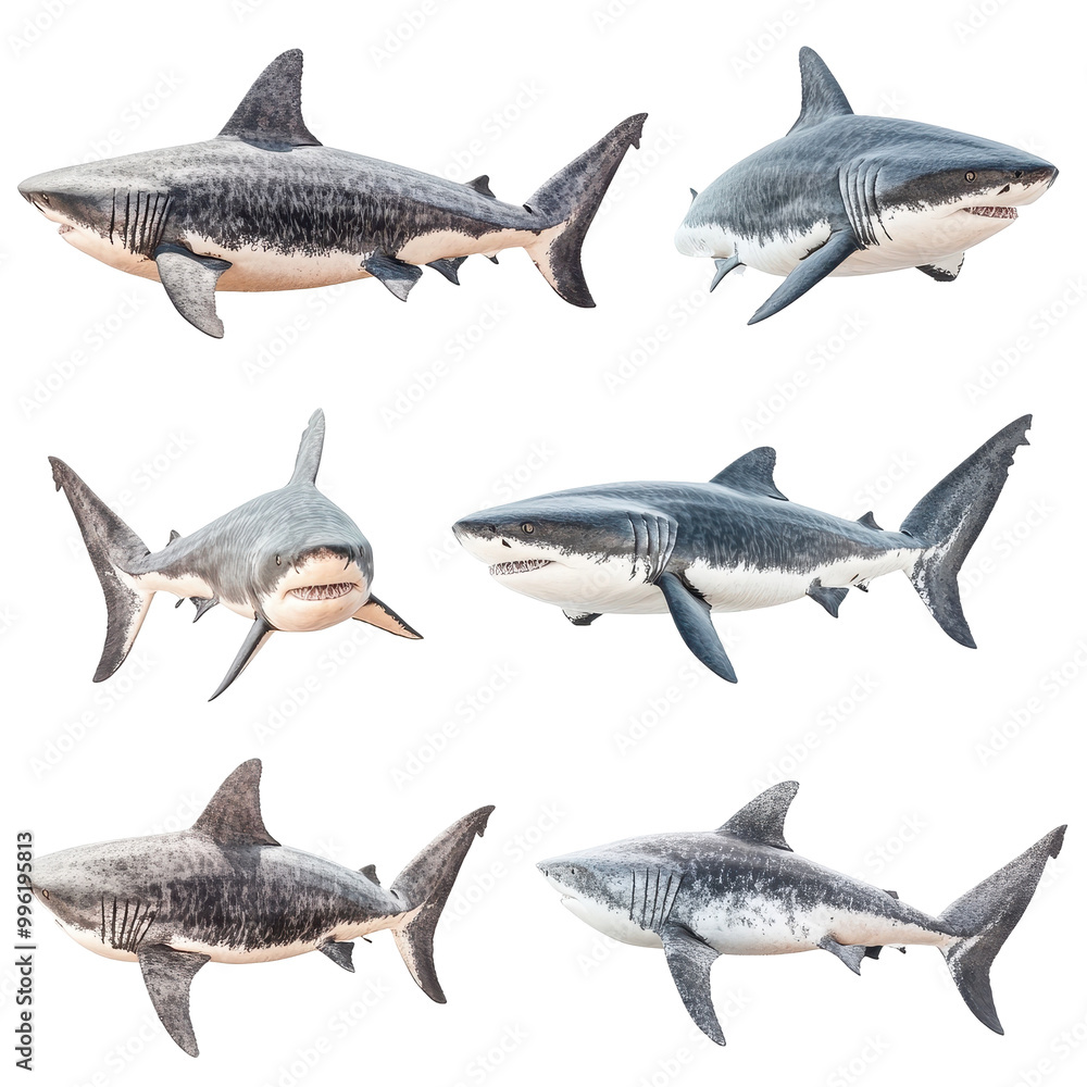 Basking Shark Specimen, full body isolated on white background ...