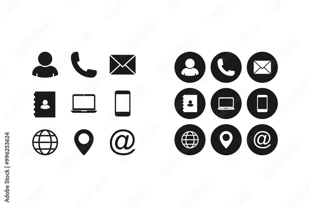 Contact us icon vector. web icon vector. business card contact ...