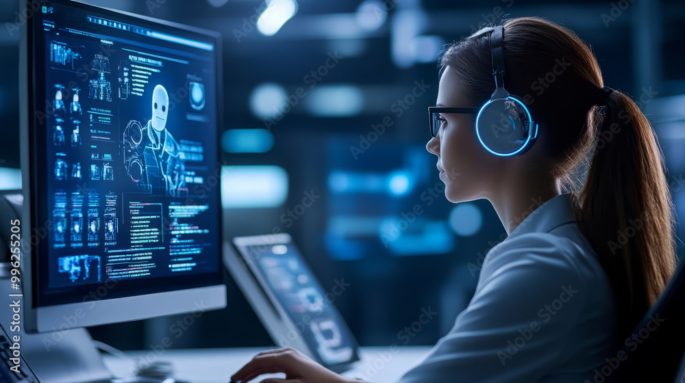 An employee interacting with a chatbot to solve HR-related queries on ...