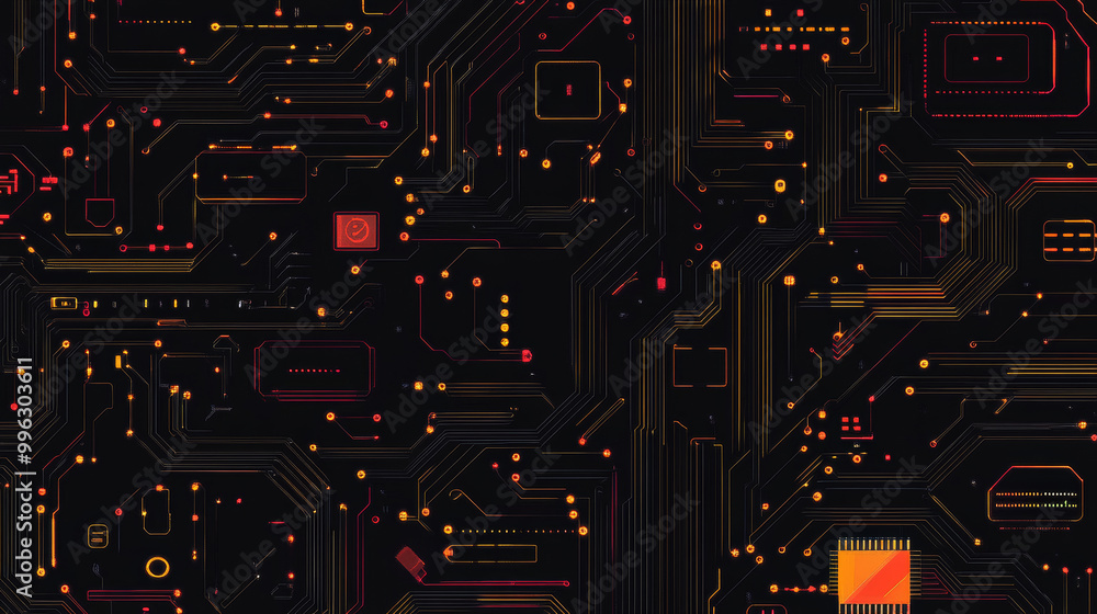 Abstract tech line pattern in a vector illustration, featuring ...