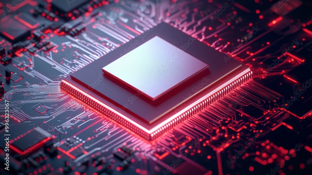 High-detail technology texture, AI supercomputer Chrome, cinematic ...