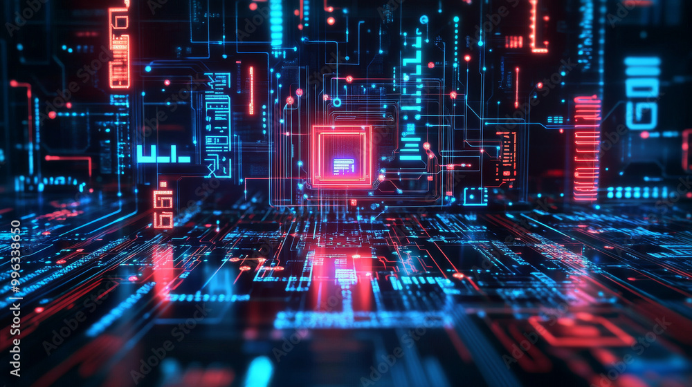 Tech circuit font featuring computer and motherboard-style typography ...