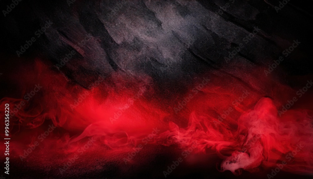 Abstract Red Smoke Rising Against a Dark Black Textured Background ...