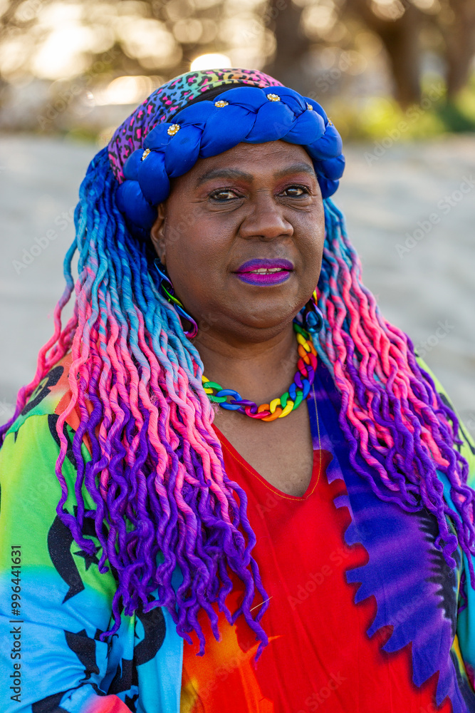 Portrait of First Nations Australian Torres Strait Islander woman in ...