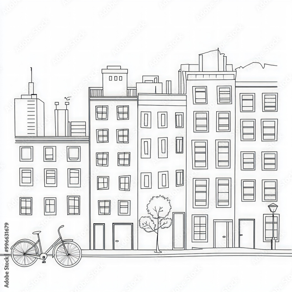 A vibrant street mural being painted, coloring page for kids, simple ...