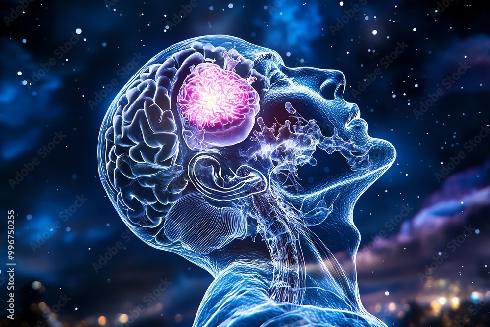 The Endocrine System depicted in Realistic detail, showing the ...