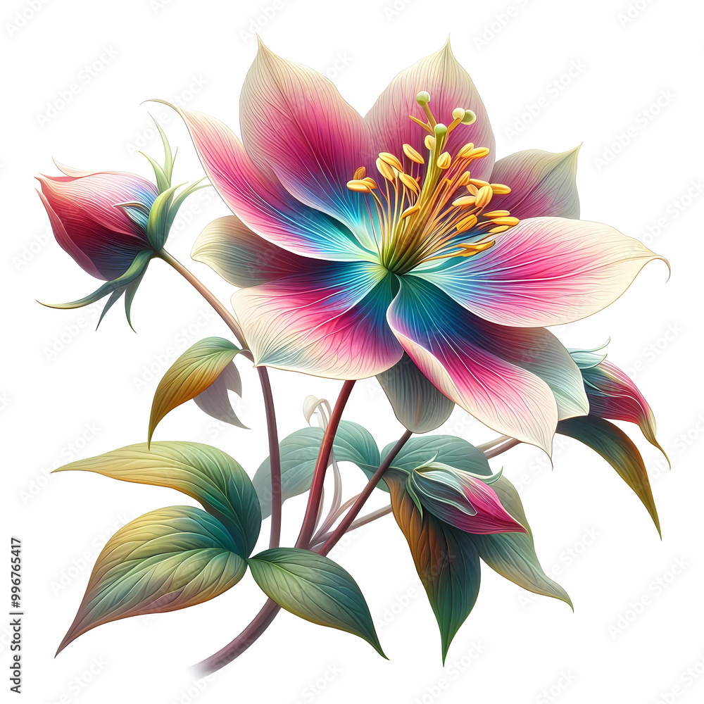 decorative flower vector type image on white background Stock Photo ...