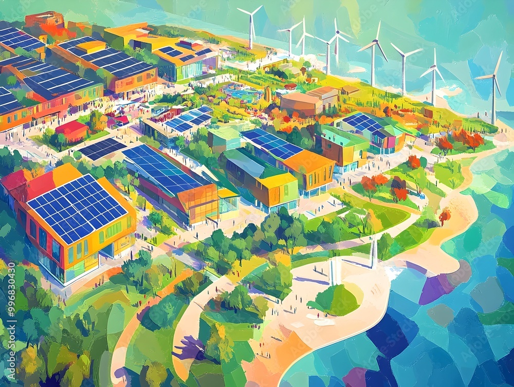 Innovative renewable energy infrastructure enhancing urban development ...