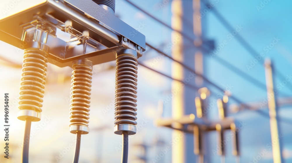 Power substations with transformers and high-voltage equipment ...