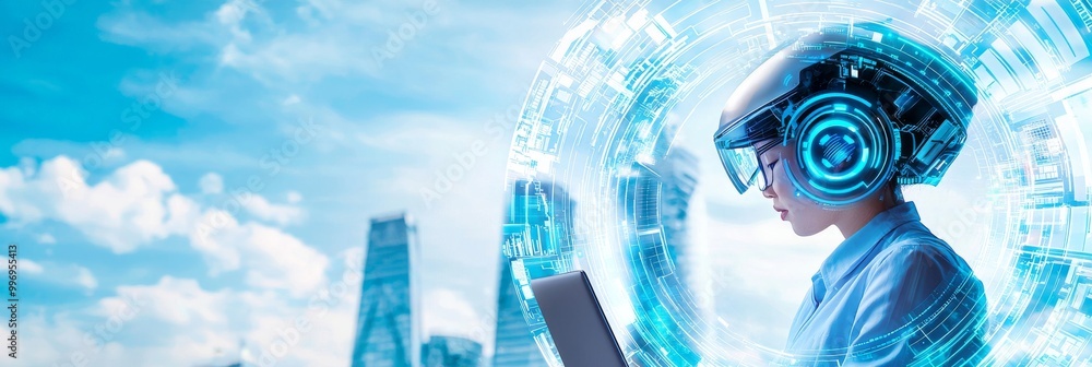 Technology concept using communication technology, smart connections ...