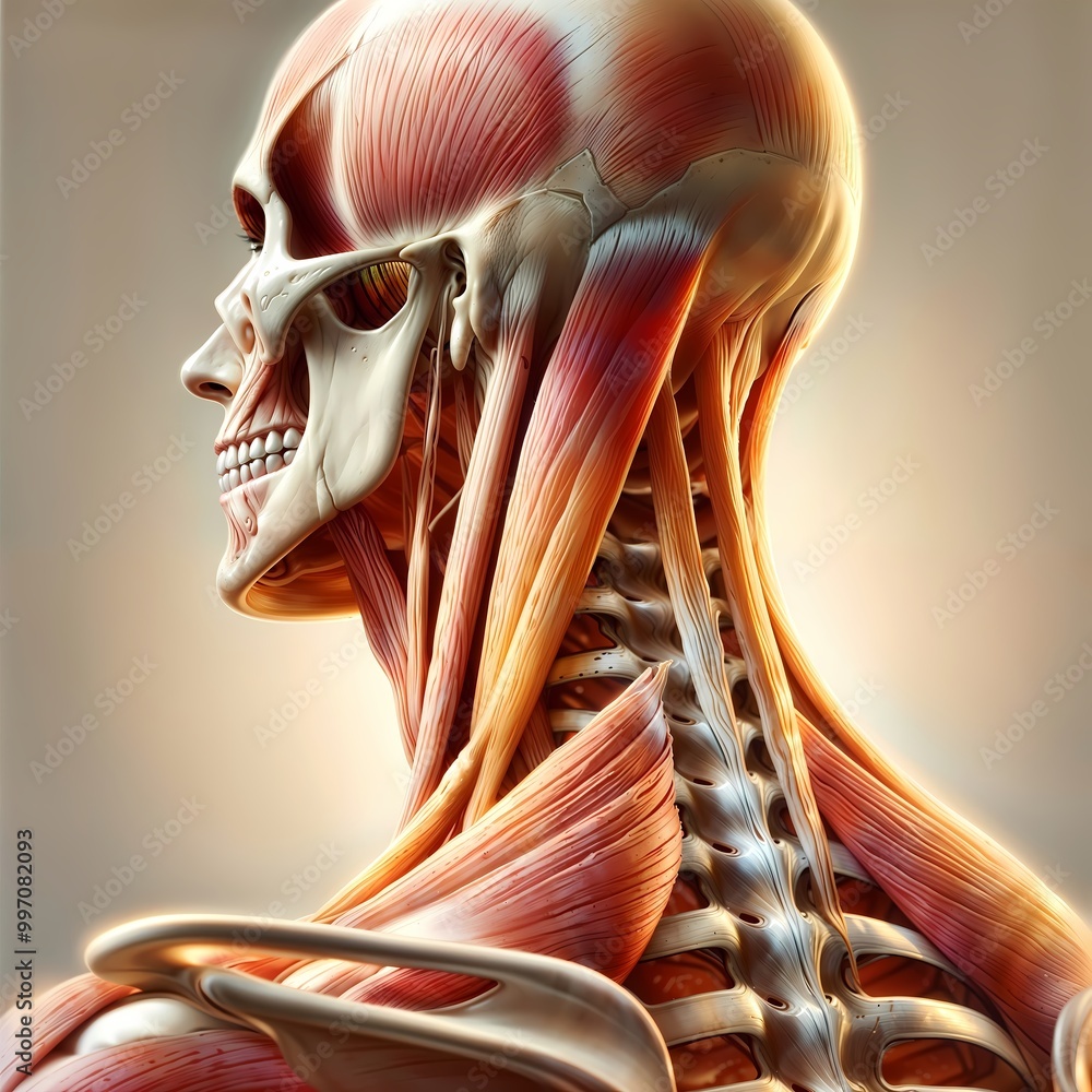 Anatomical illustration of the scalene muscles of the neck Stock ...