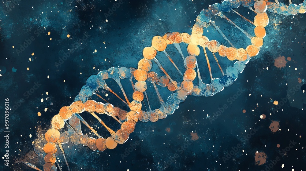 DNA, a blueprint for life, forms a double helix structure. This hand ...