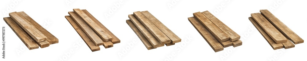 Wood boards set, treated wooden lath for construction isolated Png ...