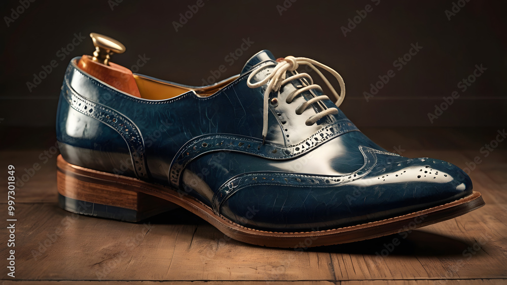 Retro-style men's shoe illustration: independent representation of ...