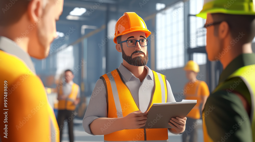 Ilustração A safety meeting focused on workplace hazards and how to ...