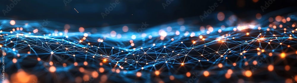 Sports analytics data points merging into a pattern of geometric shapes ...