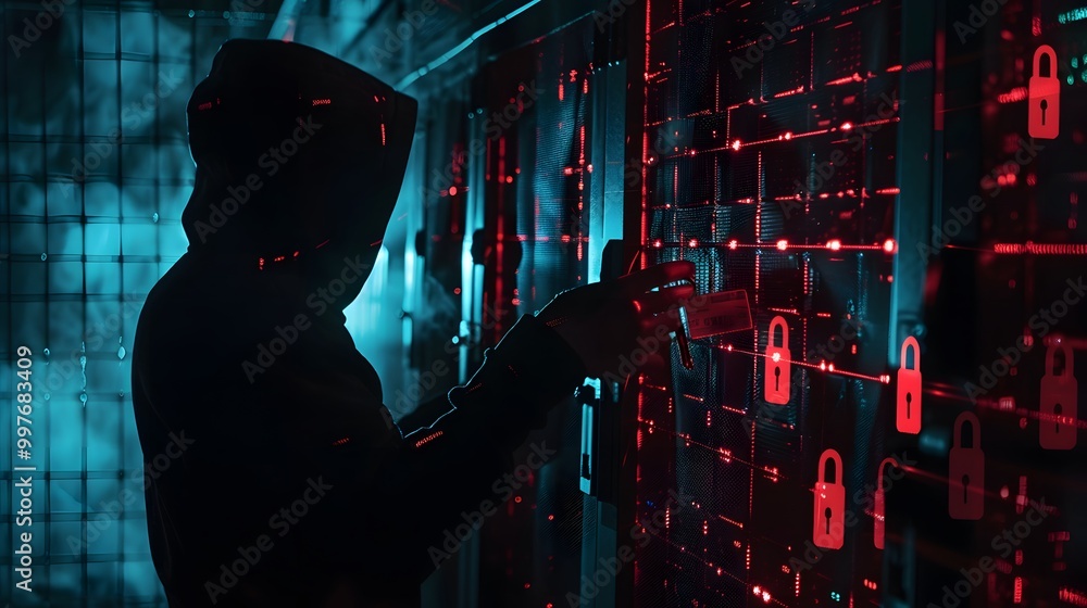 Penetration Testing Ethics Violated A Black Hat Hacker Half Hidden In The Shadows