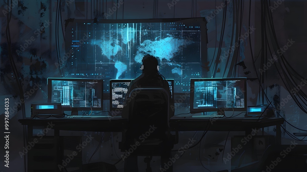 Penetration Testing Ethics Violated A Black Hat Hacker Half Hidden In The Shadows