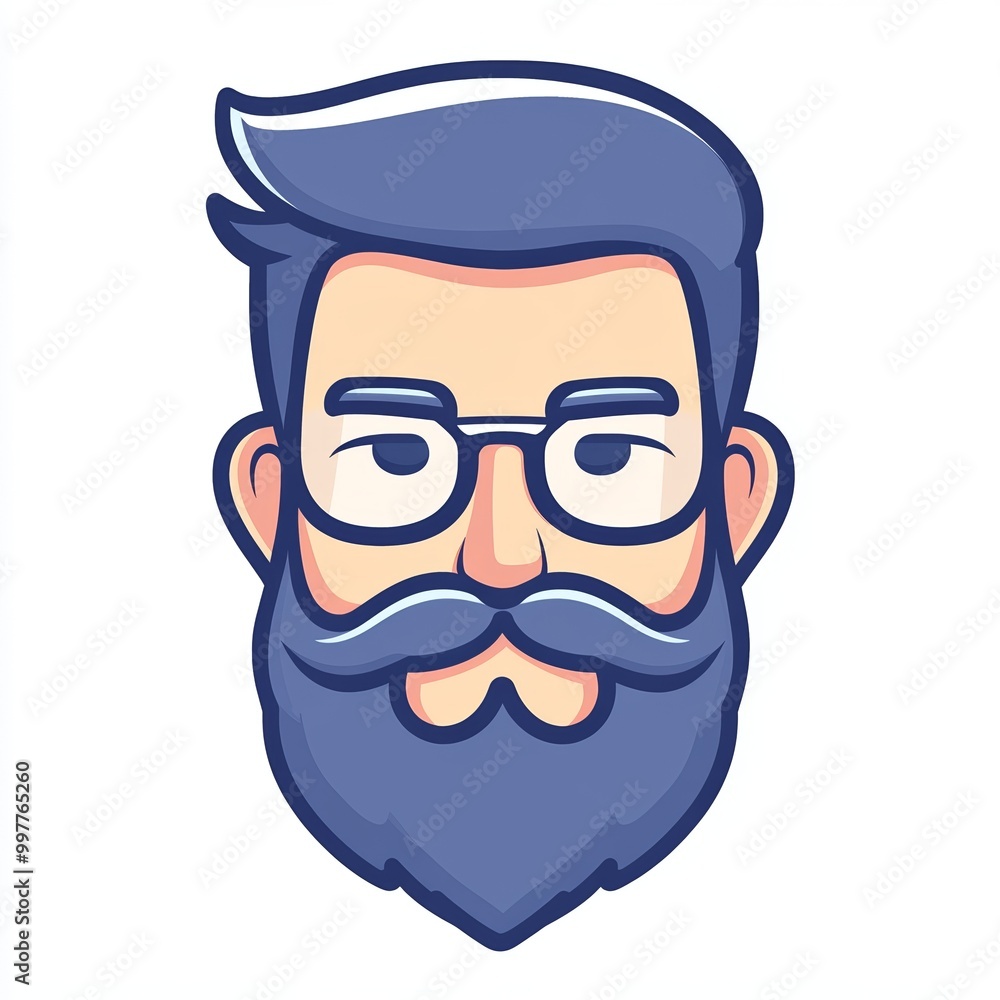simple illustration showcases a beard icon created with clean lines and ...