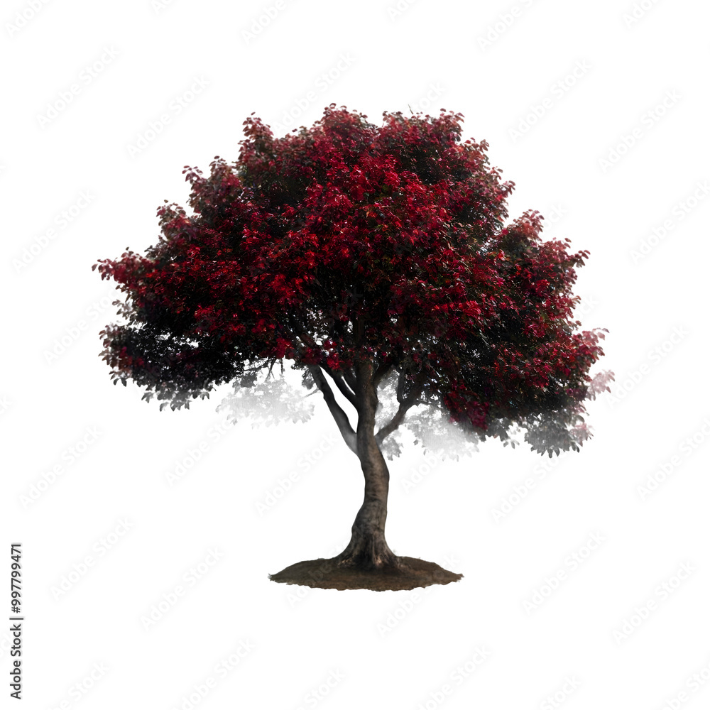 Isolated Black Hawthorn Tree on Transparent Background Png Format, 3d ...