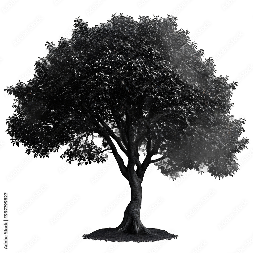Isolated Black Laurel Tree on Transparent Background Png Format, 3d ...