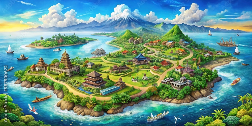 Detailed Map of Bali Island Featuring Major Attractions, Roads, and ...