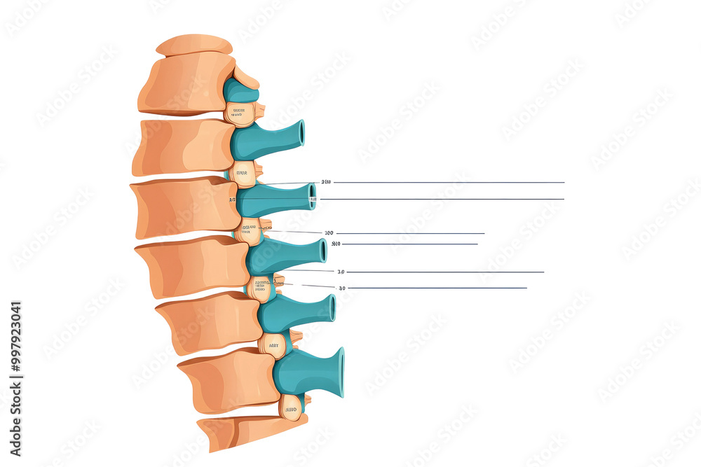Human Spine Anatomy Diagram Detailed Illustration Showcasing Vertebrae