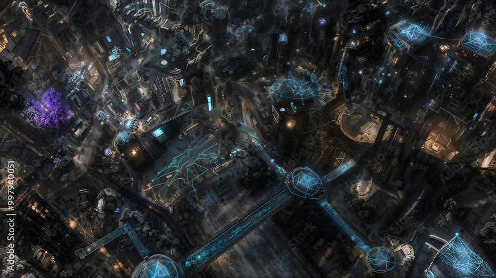 Alien City Battle Map for Sci-Fi DnD, Top-Down Tabletop Role-Playing ...