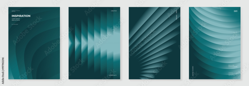 Modern gradient poster background vector set. Abstract cover template ...