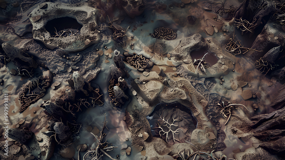 Mountainous Terrain Battle Map for Sci-Fi DnD, Top-Down Tabletop Role ...