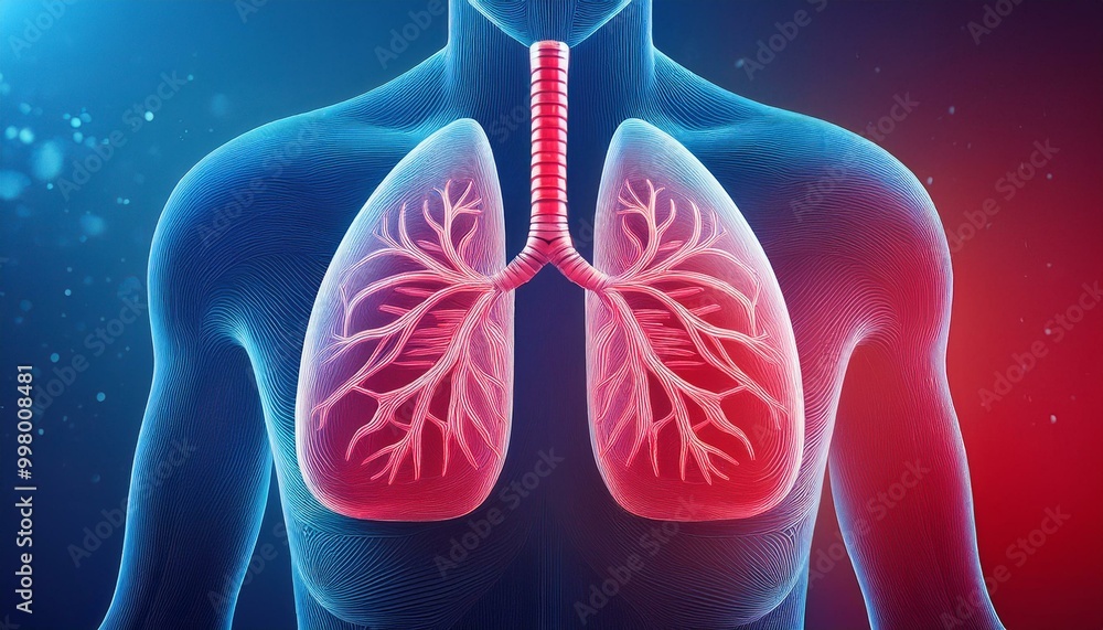 Human lungs. Cancer and respiratory diseases of the pulmonary system ...