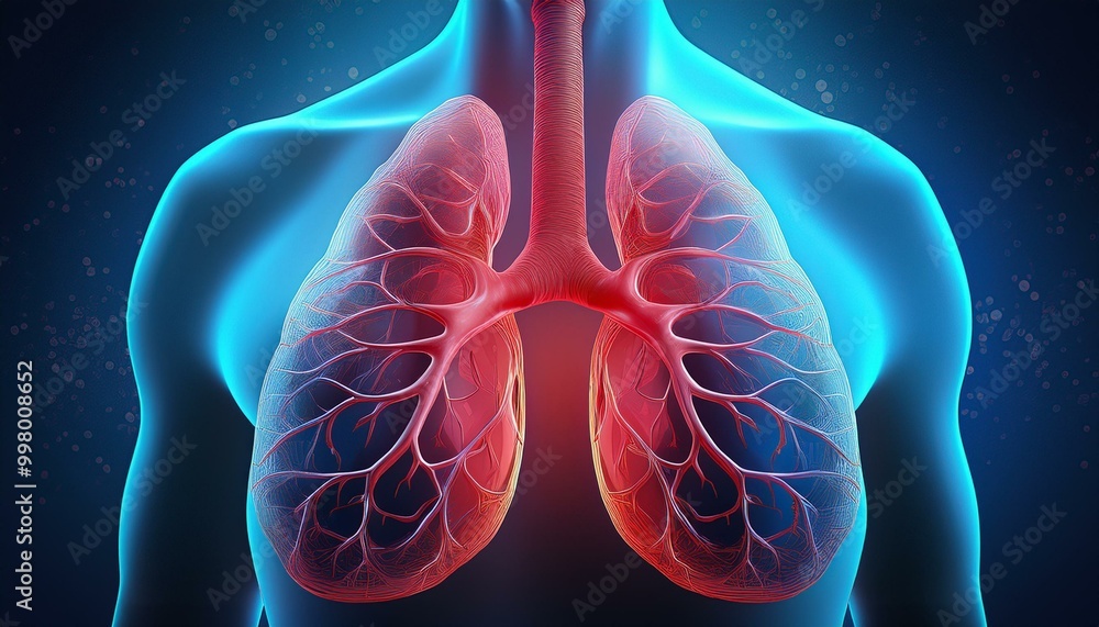 Human lungs. Cancer and respiratory diseases of the pulmonary system ...