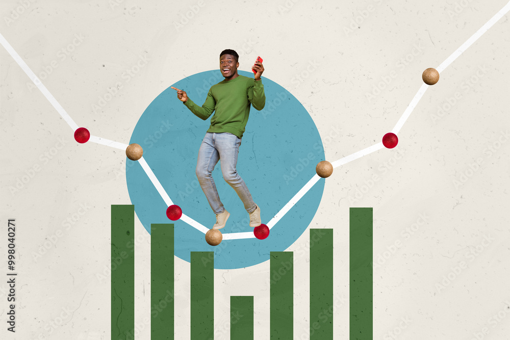 Composite artwork 3D sketch image photo collage of young guy stand ...