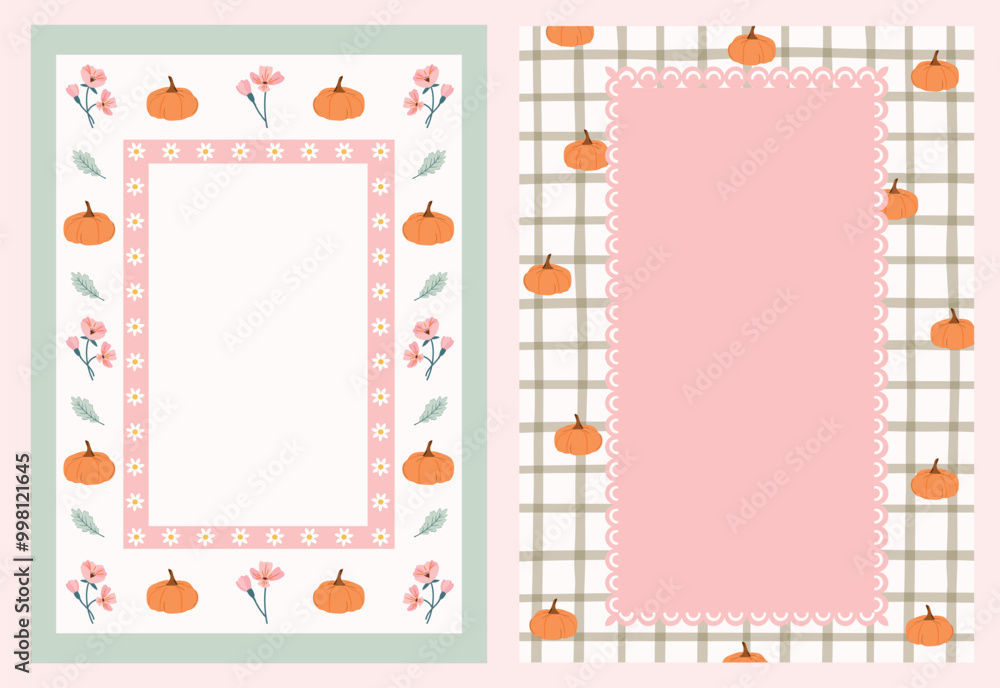 Set of Cottage-core halloween Frame-border templates. Suitable for ...